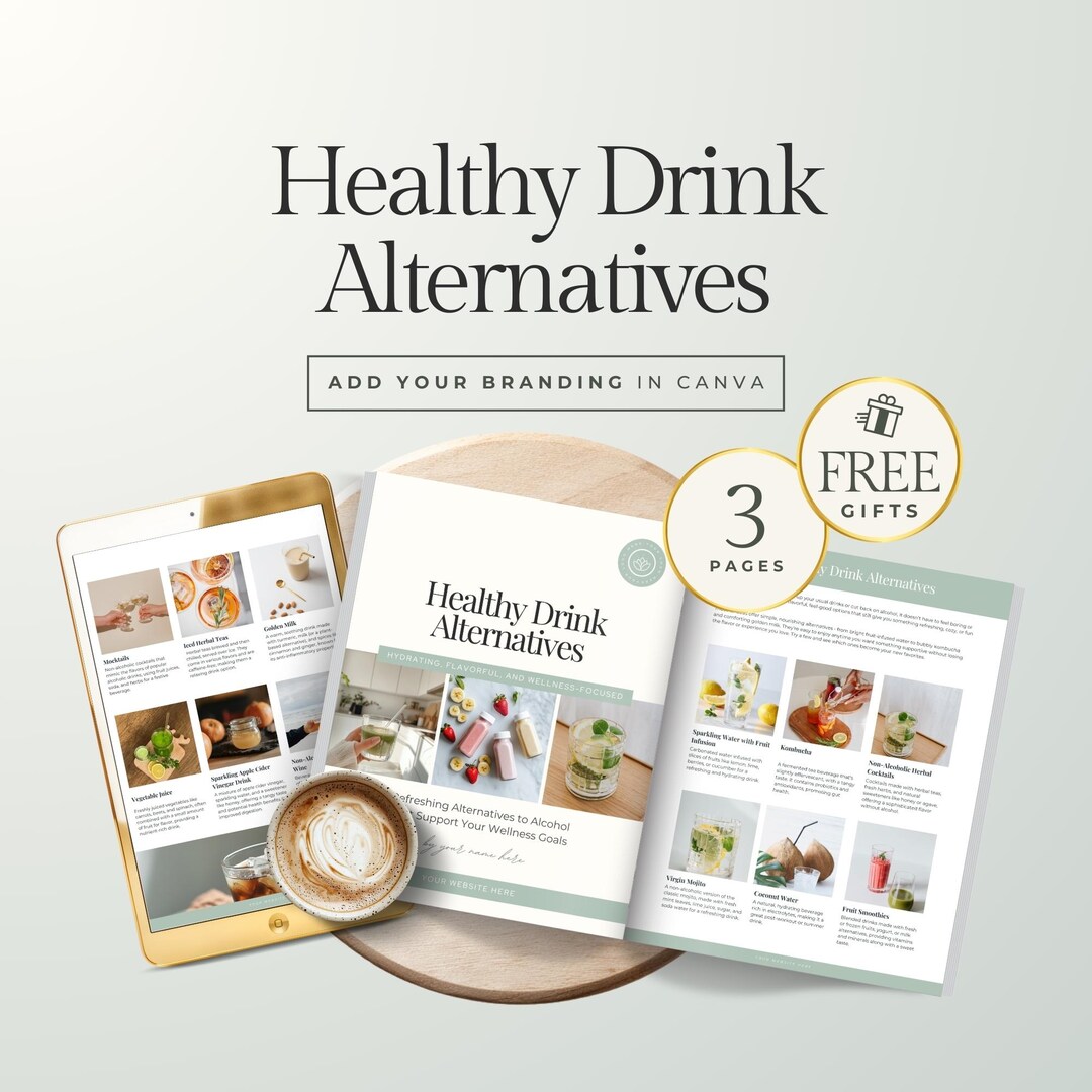 Sober Lifestyle Drink Alternatives Guide Canva Template for Wellness ...