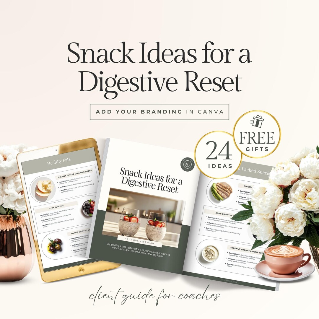Gut Health Snack Ideas Canva Template for Nutrition Coaches, Digestive ...