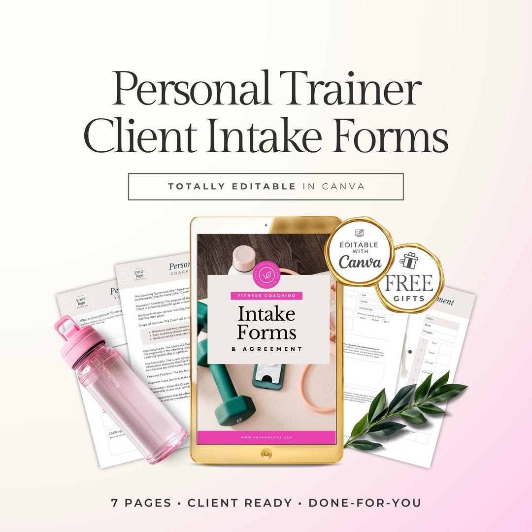 Personal Trainer Client Intake Forms Canva Template, Fitness Coach ...