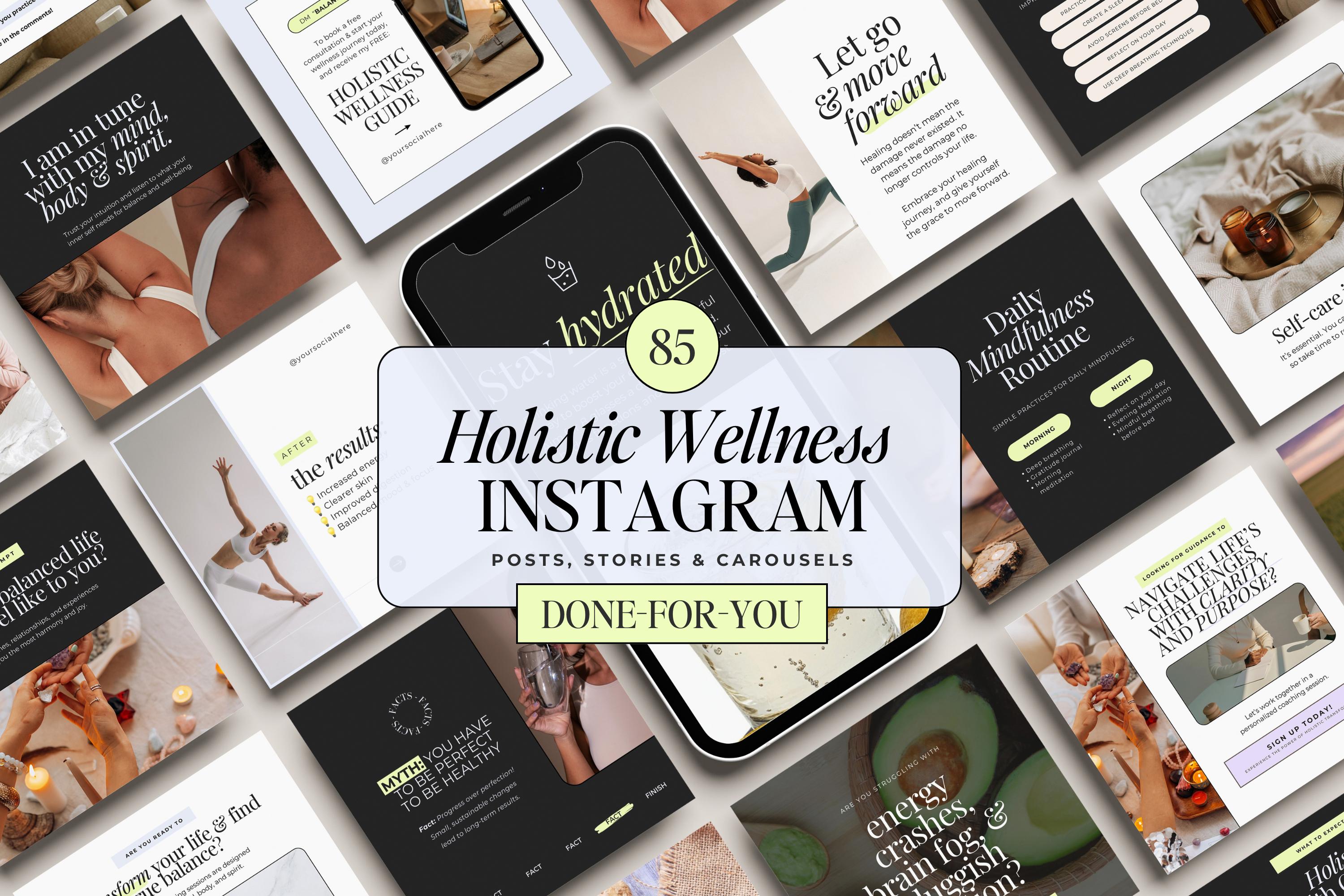 Holistic Health Coaching Instagram Canva Templates, Wellness Coach ...