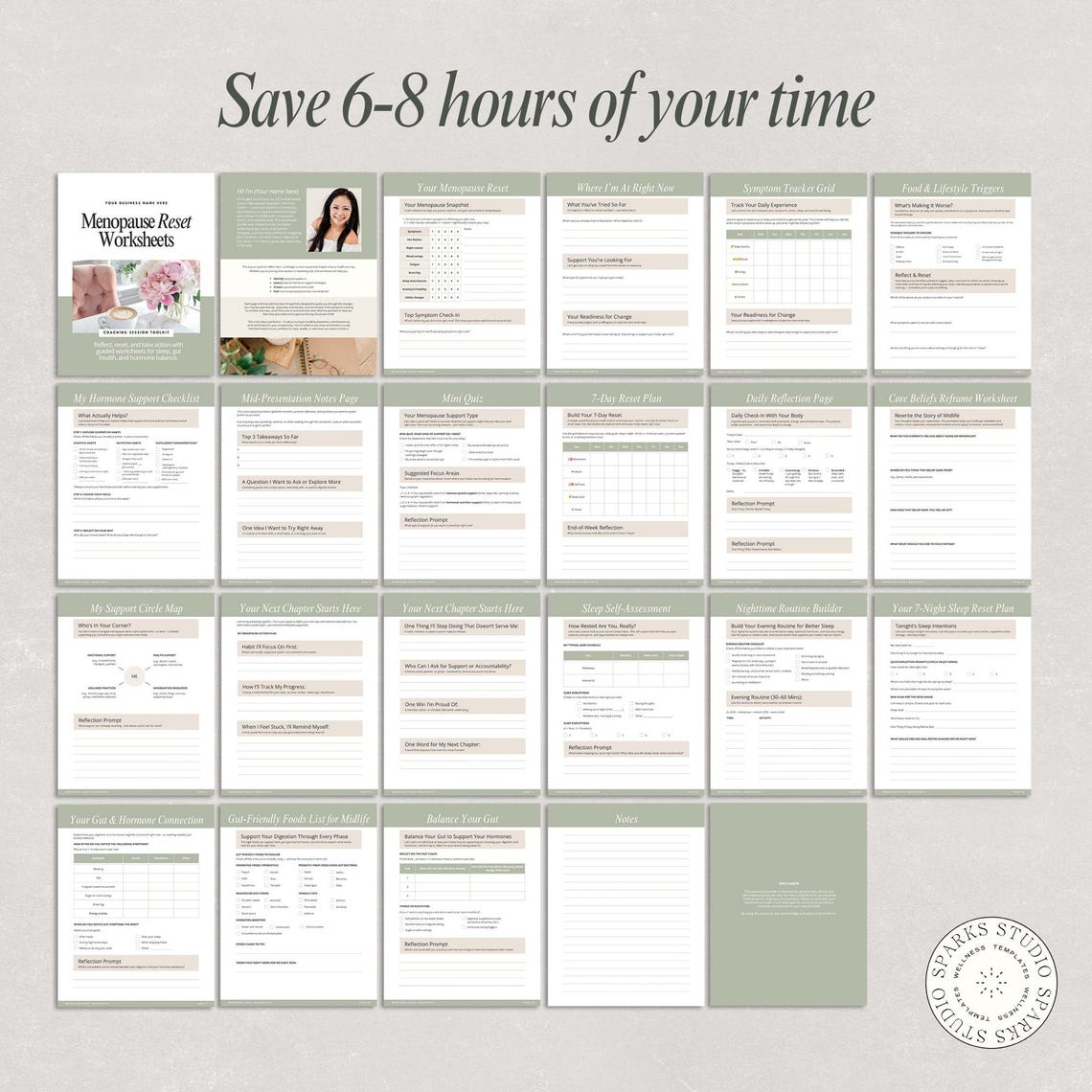 Menopause Worksheets - Canva Templates - Hormone Health - Symptom ...