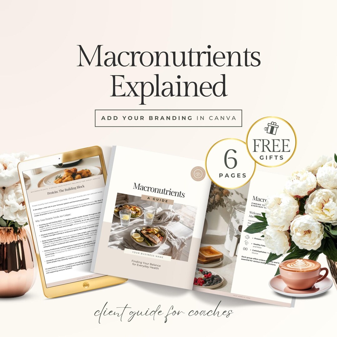 Macronutrients Guide Canva Template for Nutrition & Fitness Coaches ...