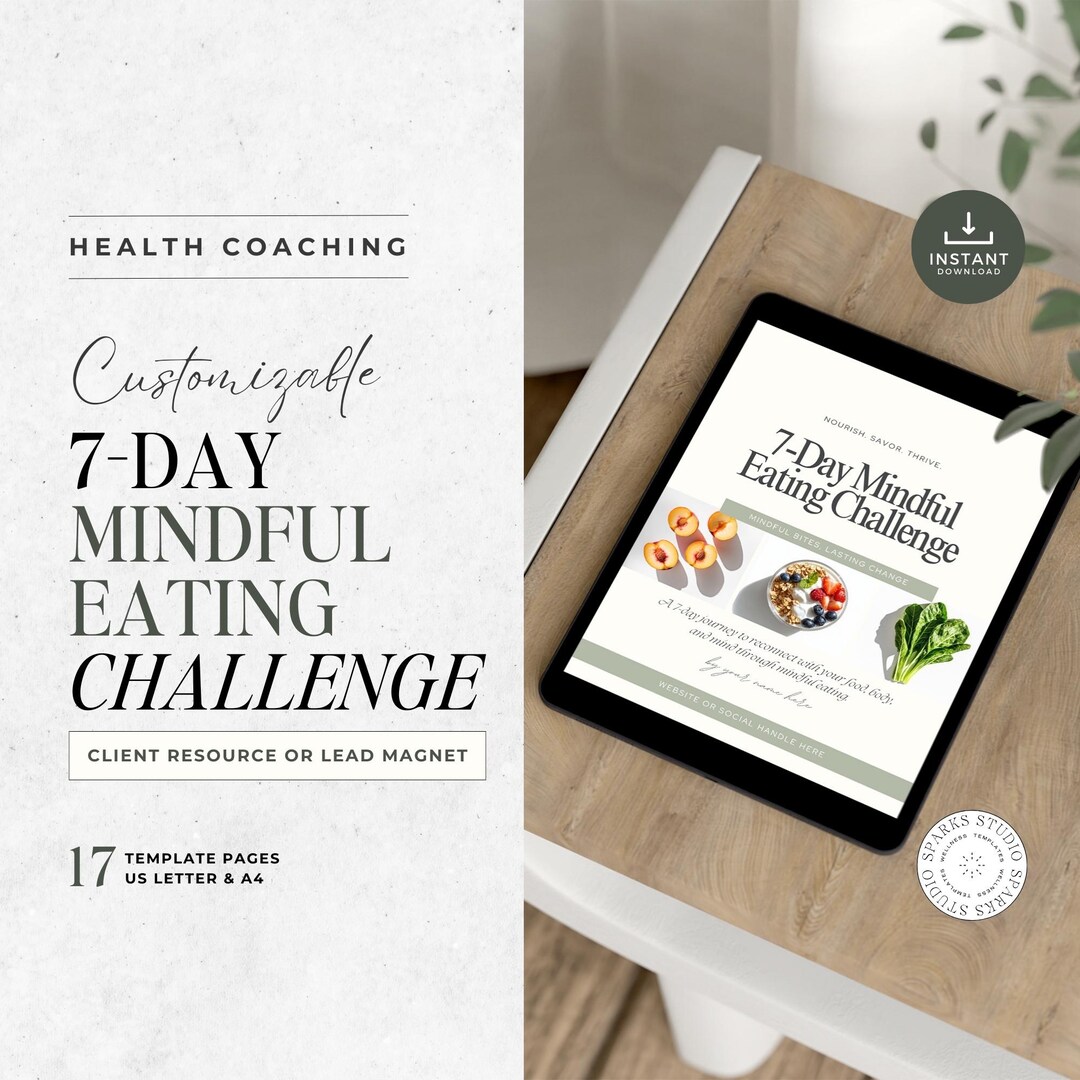Mindful Eating Challenge Guide, Nutrition Coaching Ebook, Client ...