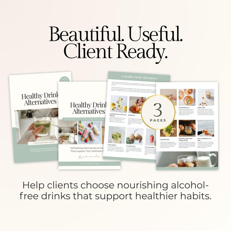 Sober Lifestyle Drink Alternatives Guide Canva Template for Wellness ...