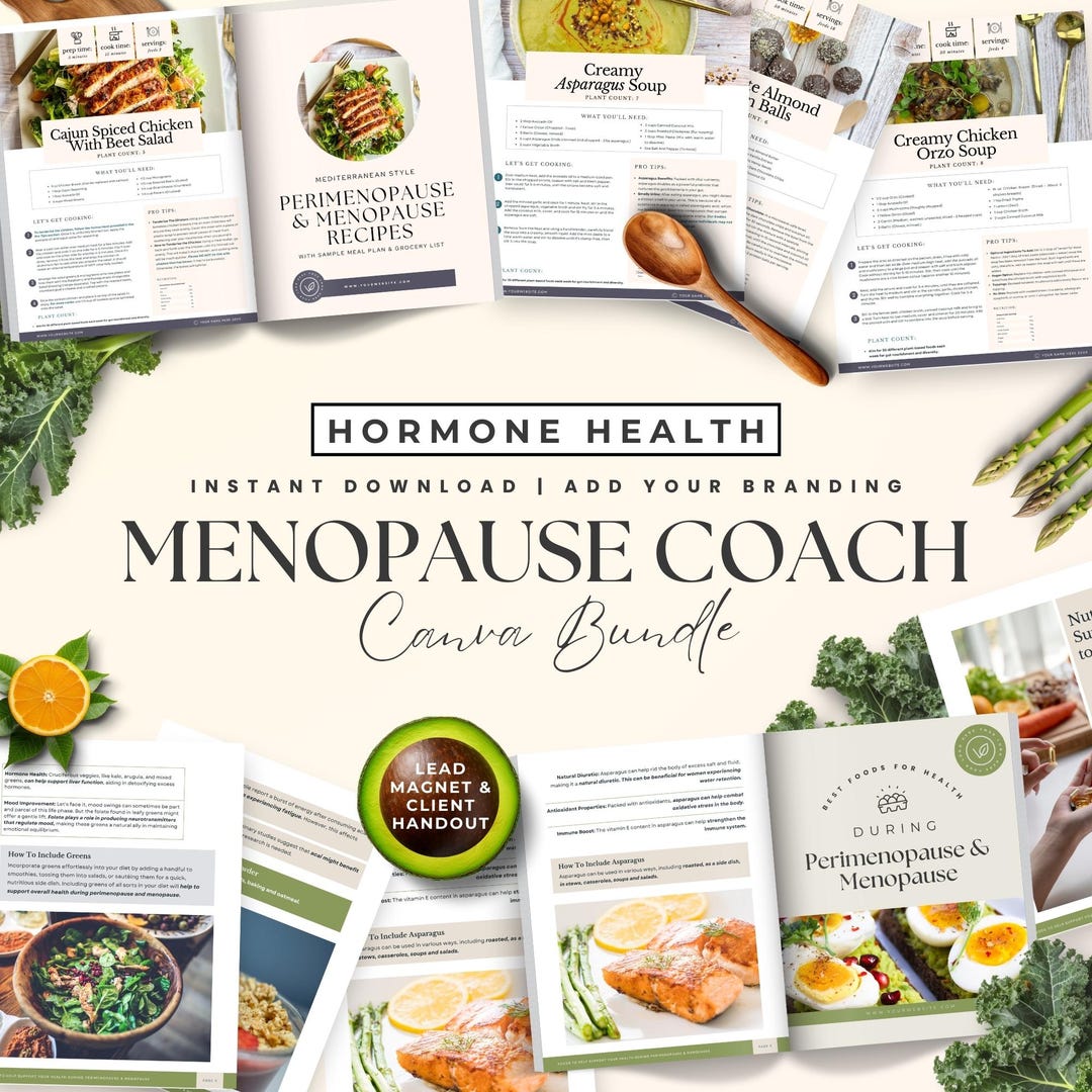 Perimenopause Menopause Nutrition Guide Recipes Template, Hormone Balance Health Resource for ...
