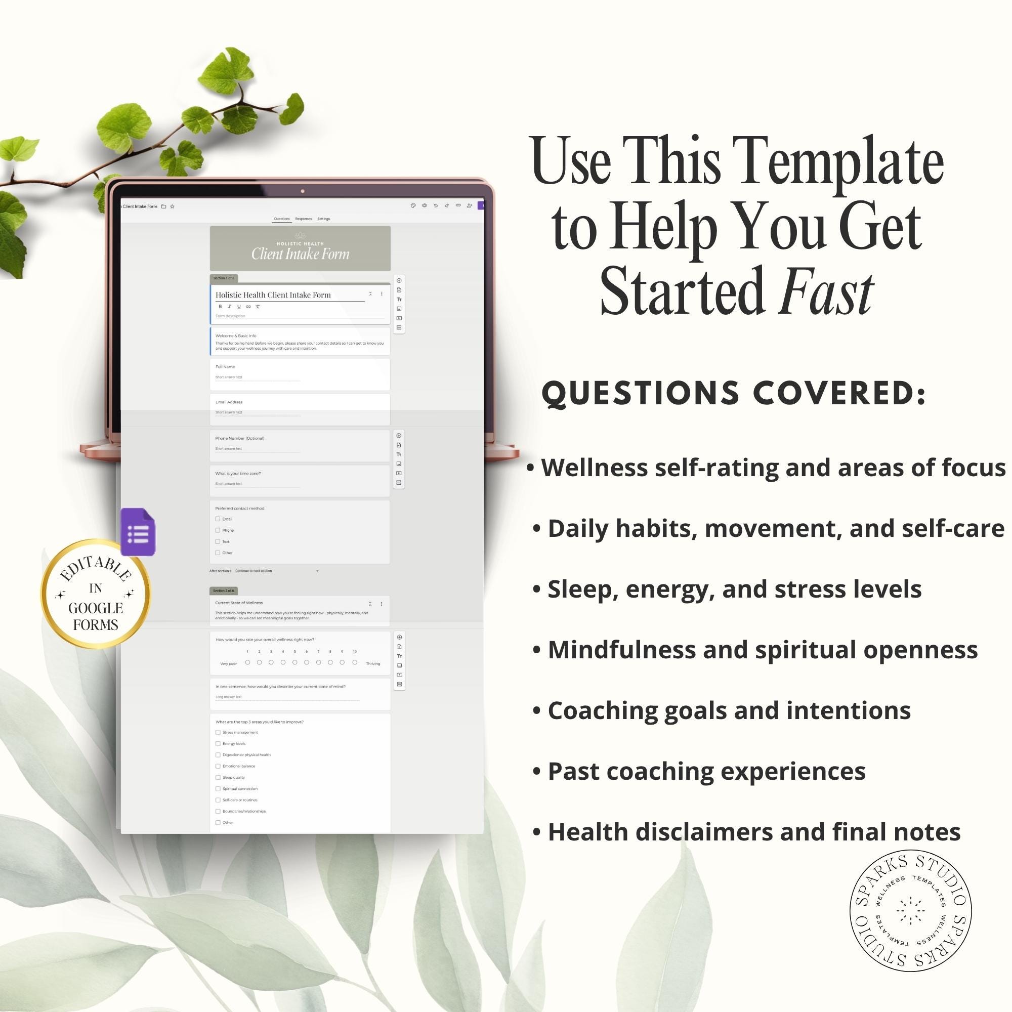 Client Intake Form for Holistic Health Coaches - New Client ...
