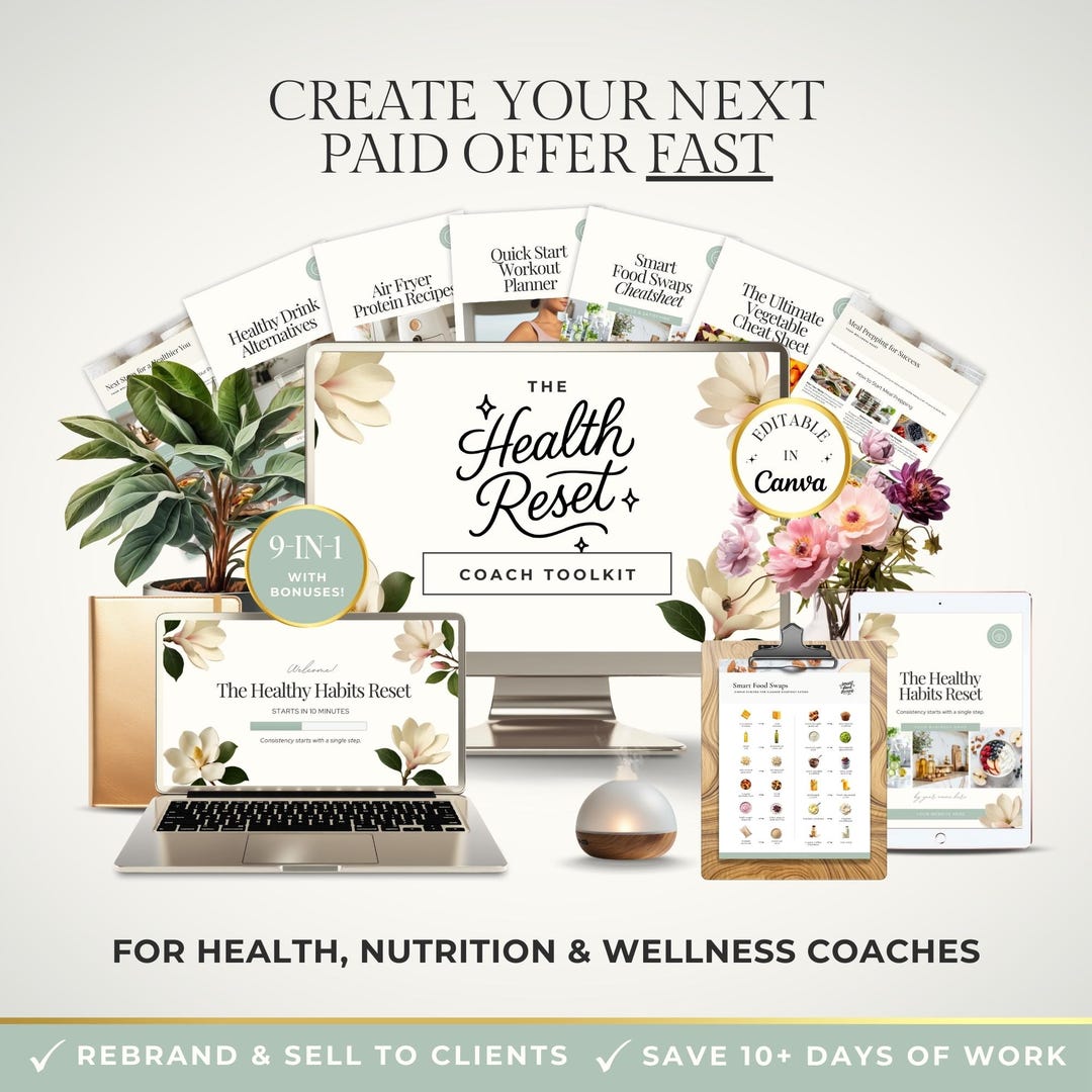 New Year Health Reset Coaching Toolkit Canva Templates | Wellness ...