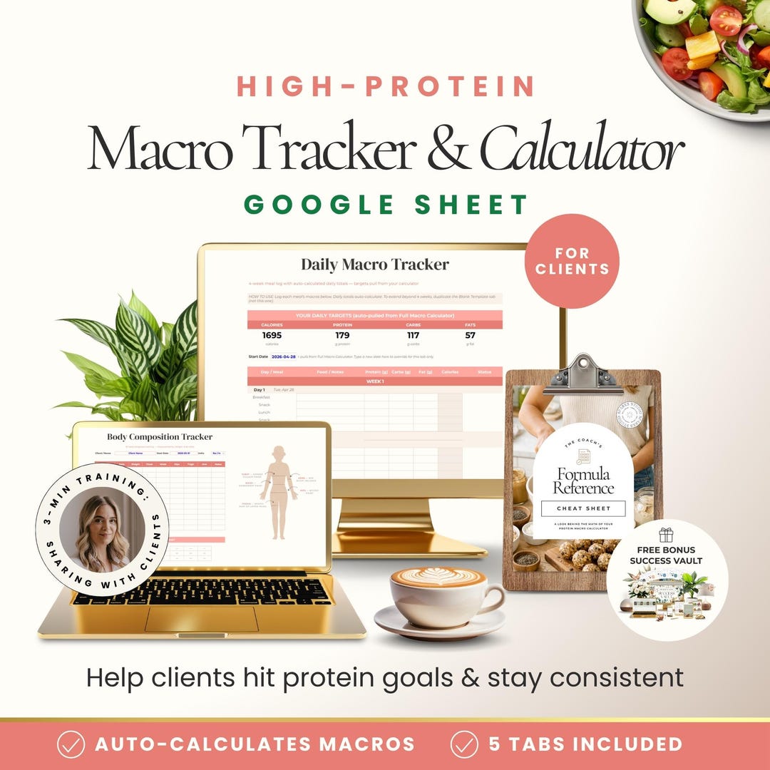 Macro Tracker Google Sheets, High Protein Macro Calculator Spreadsheet ...
