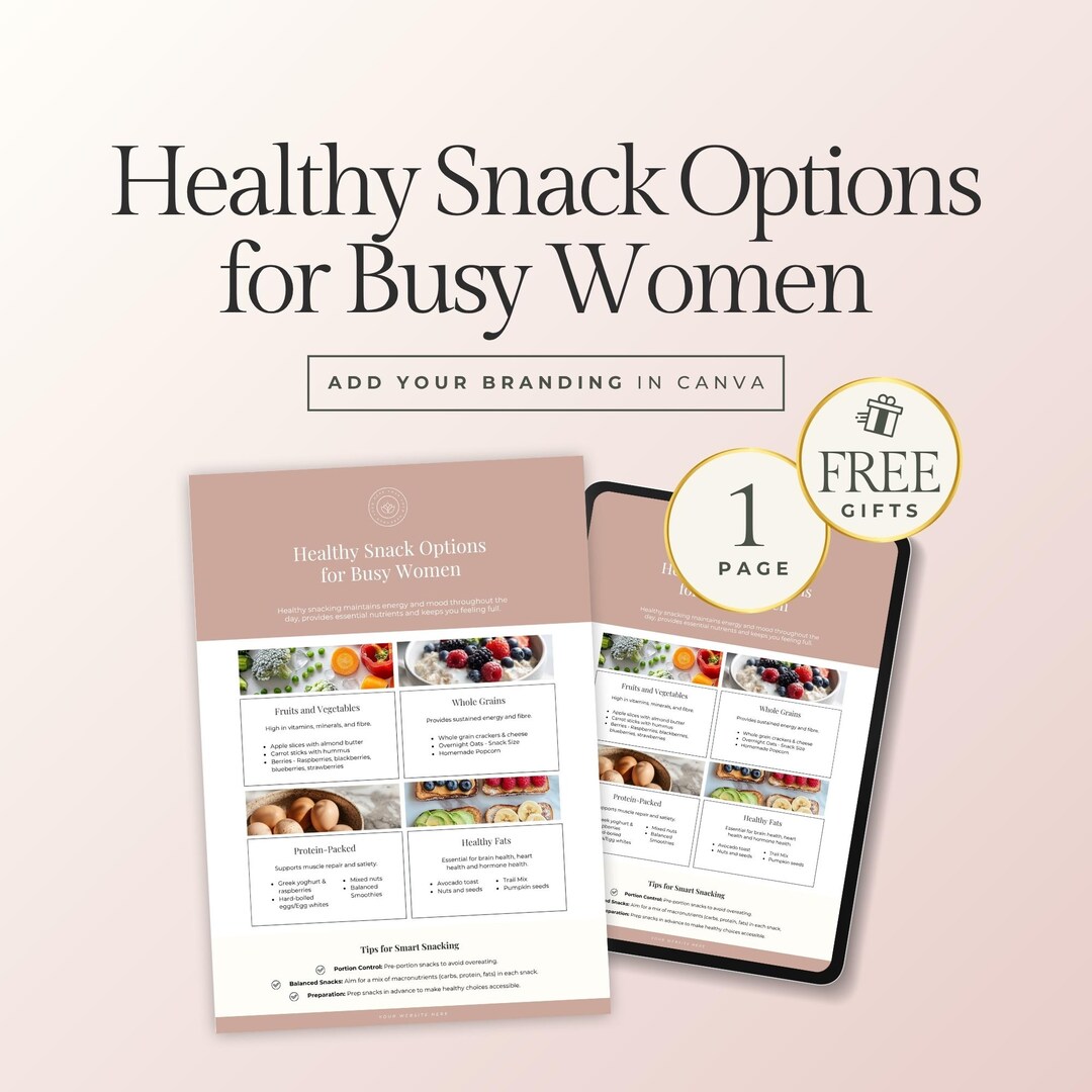 Healthy Snack Options Canva Infographic for Busy Women | Editable ...