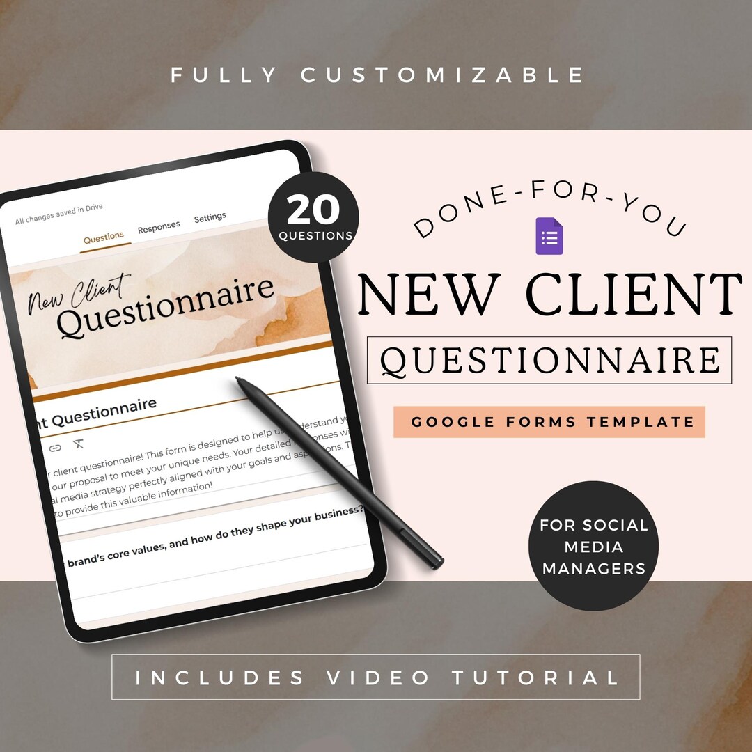 New Client Questionnaire Google Forms Template for Social Media ...