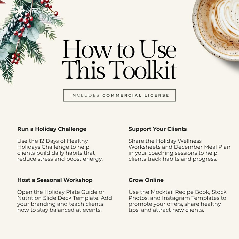 Holiday Challenge and Meal Plan Canva Templates | Health Coach Bundle ...