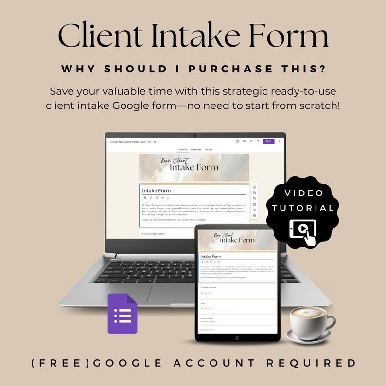 Client Intake Forms Google Forms Template for Social Media Managers ...