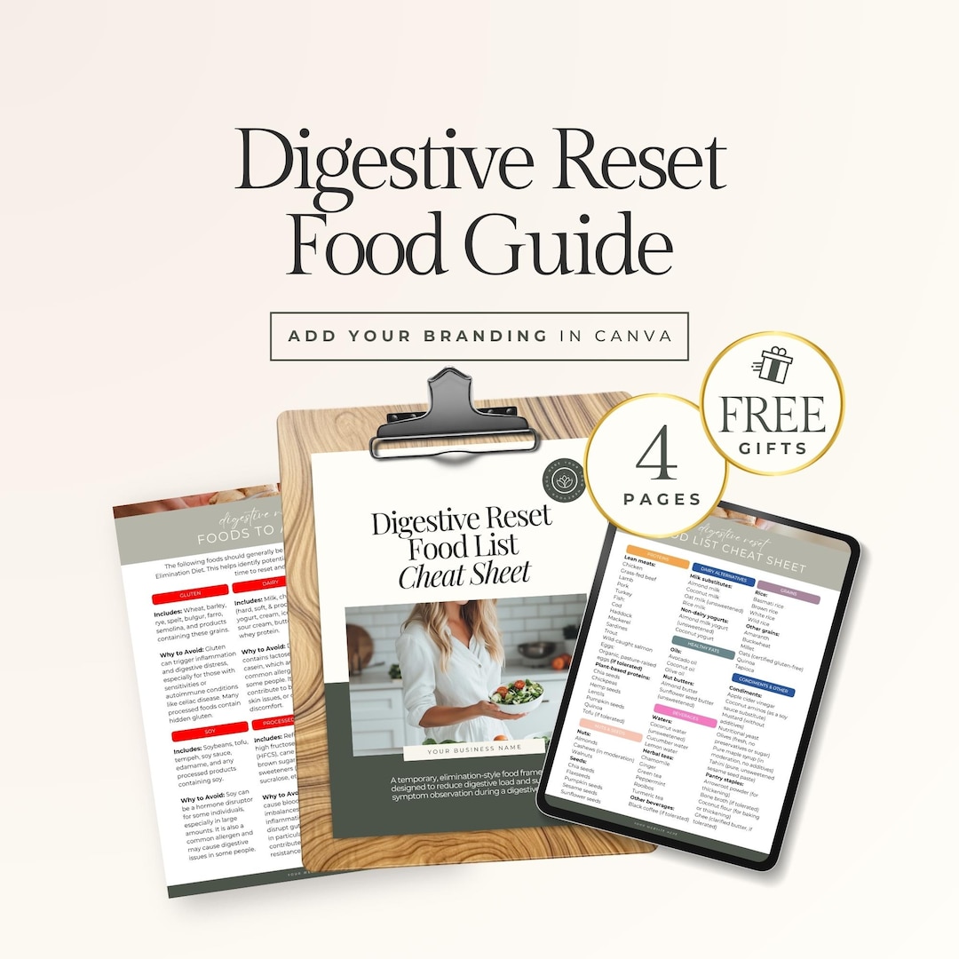 Digestive Reset Food List Canva Template for Gut Health Coaches ...