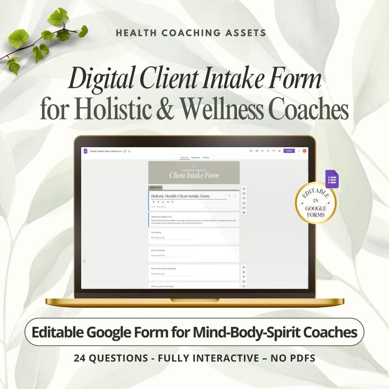 Client Intake Form for Holistic Health Coaches - New Client ...