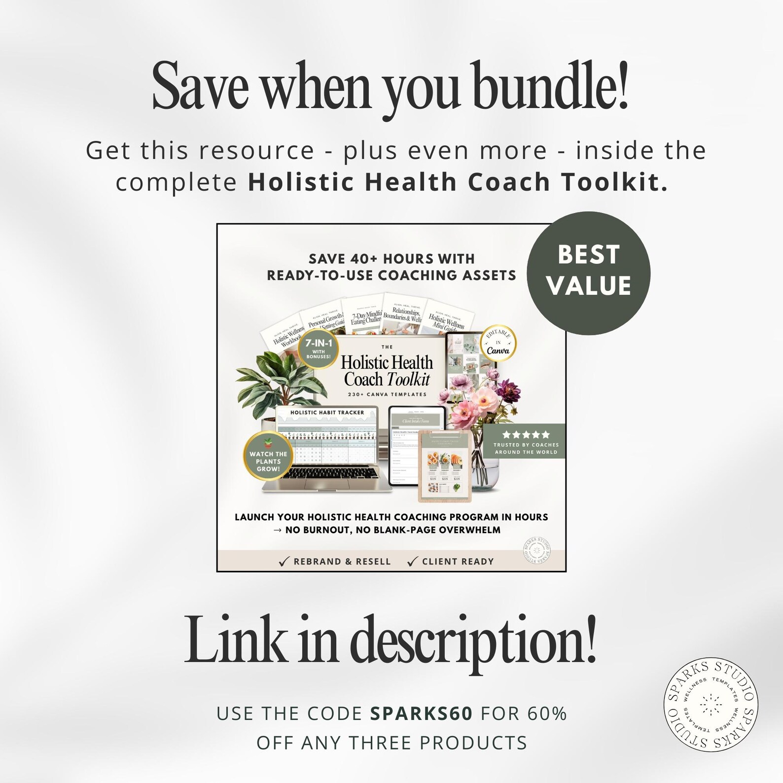 Holistic Wellness Workbook, Mind Body Spirit Digital Download for ...