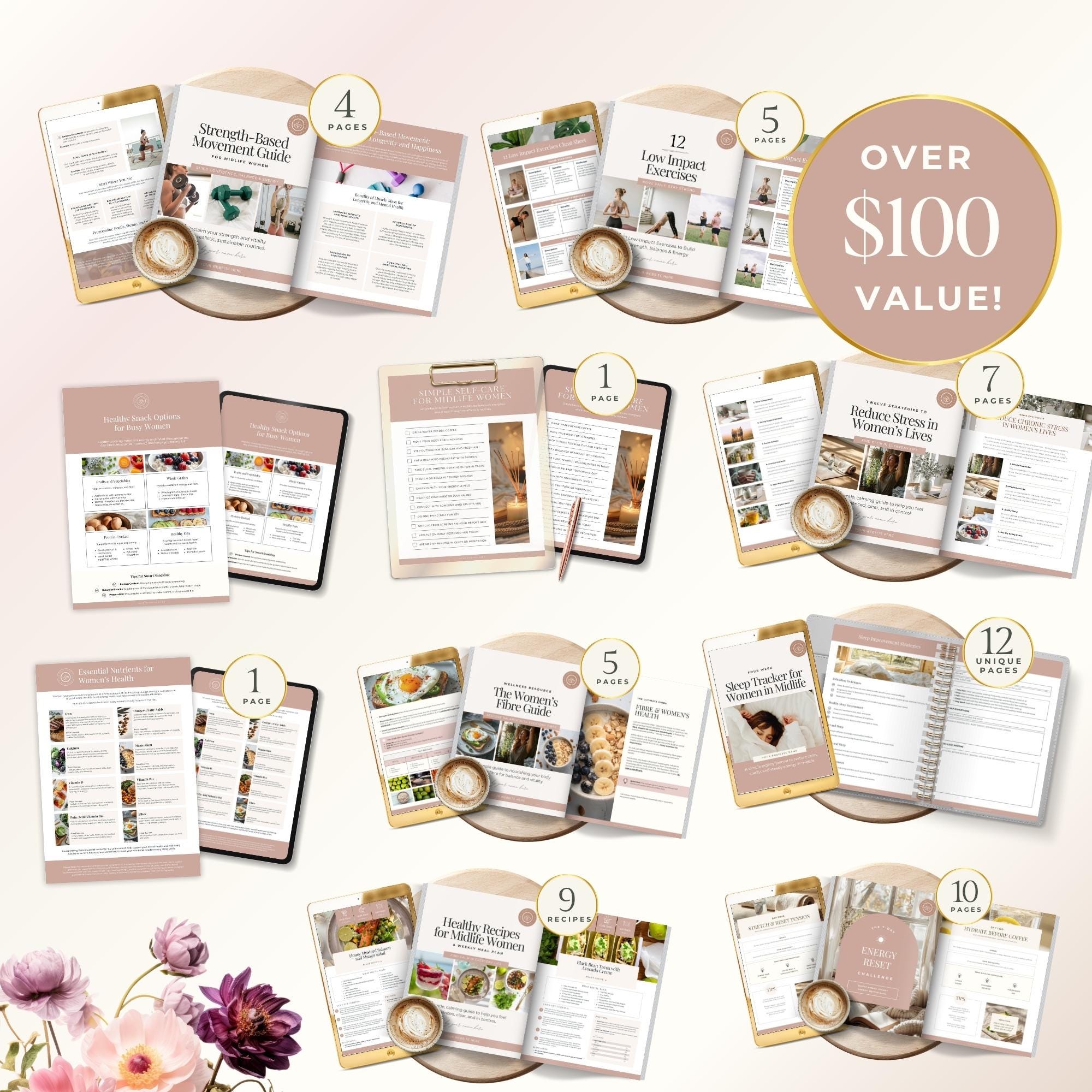 Editable Holistic Wellness Canva Template Bundle | 10 Coaching ...