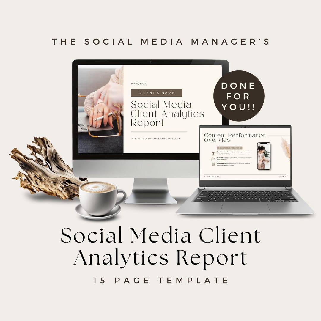 Social Media Analytics Report Template Business Audit Monthly Dashboard ...