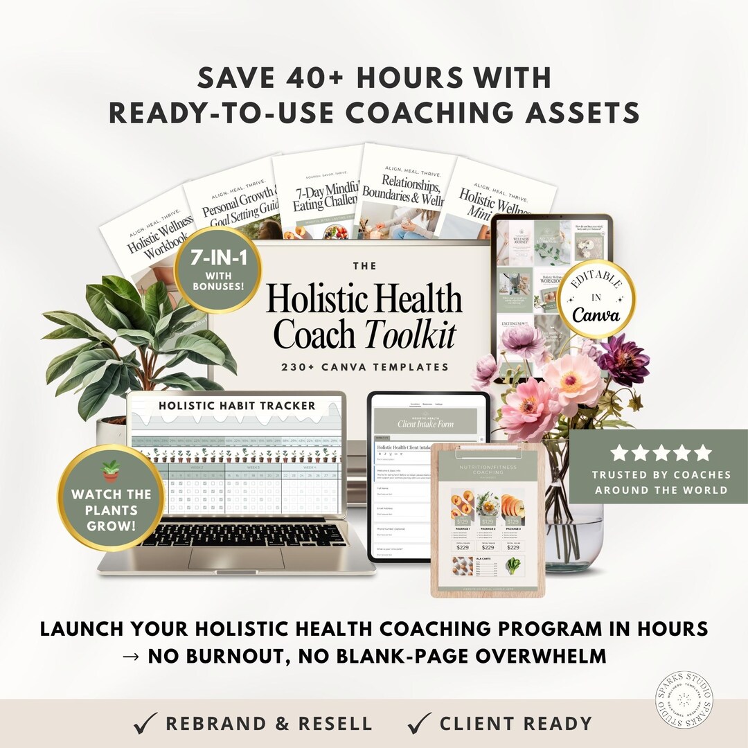 Holistic Coach Bundle - Canva Templates for Wellness Coaches - Intake ...