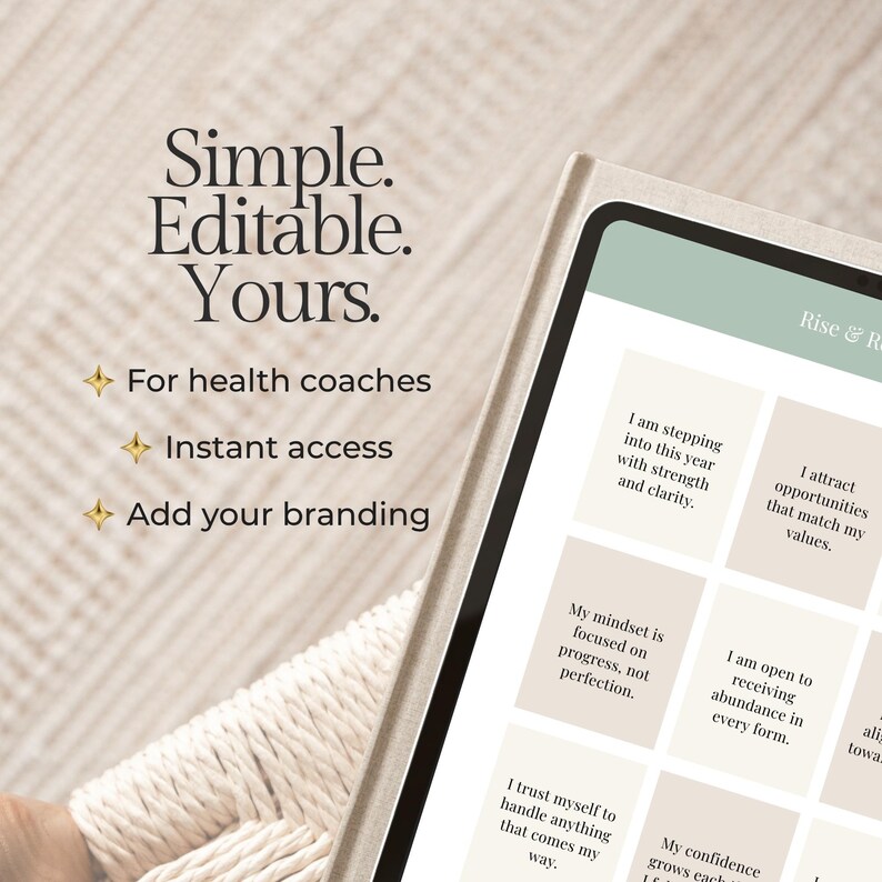 27 Daily Affirmations Canva Template for Mindset & Wellness Coaches ...