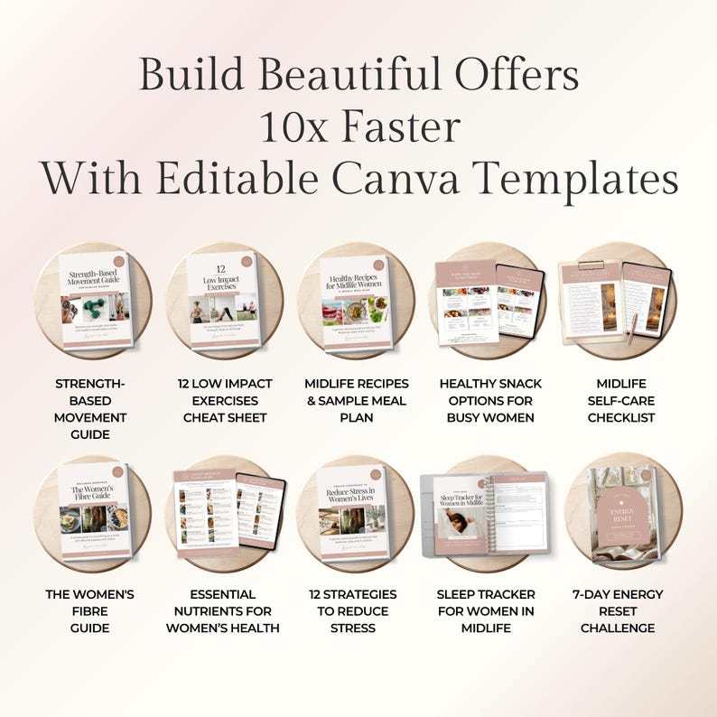 Editable Holistic Wellness Canva Template Bundle | 10 Coaching ...