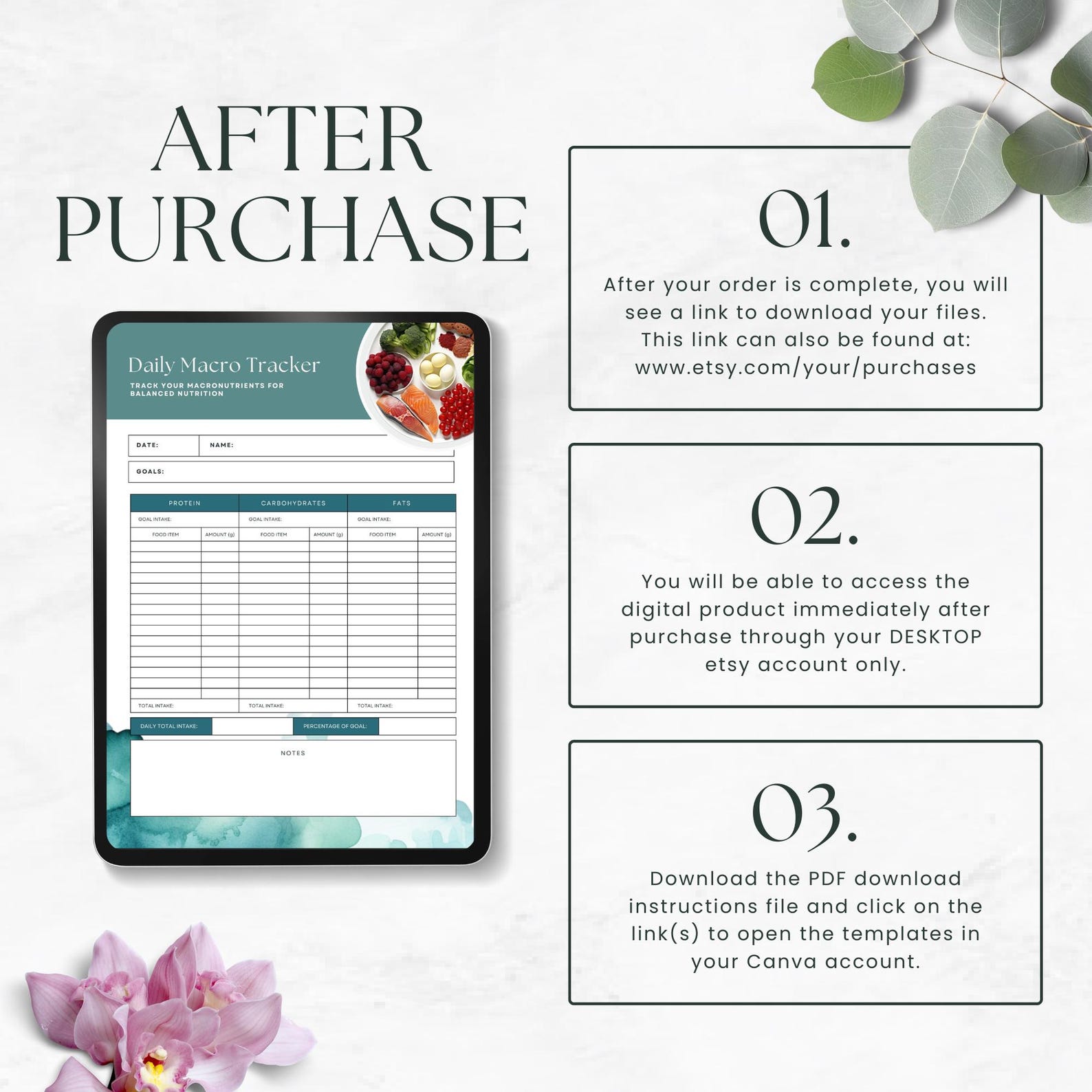 Daily Macro Tracker Canva Template, Editable Nutrition Tracker for ...