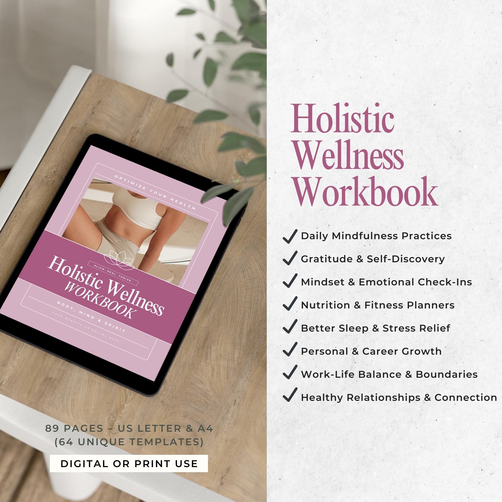 Holistic Wellness Workbook, Mind Body Spirit Digital Download for ...