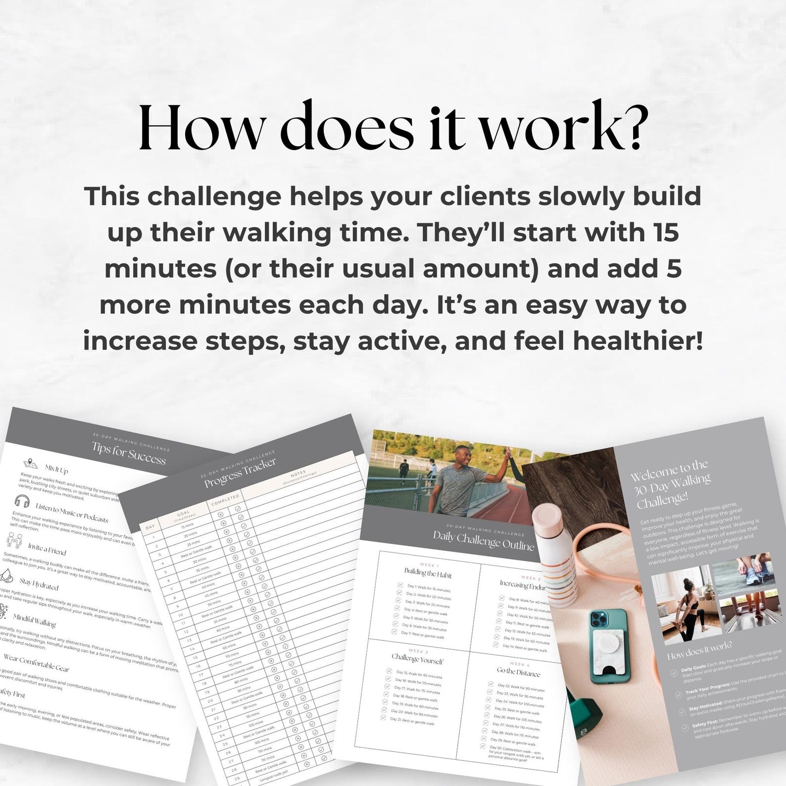 30-day Walking Challenge Guide Printable Workout Routine Worksheets ...