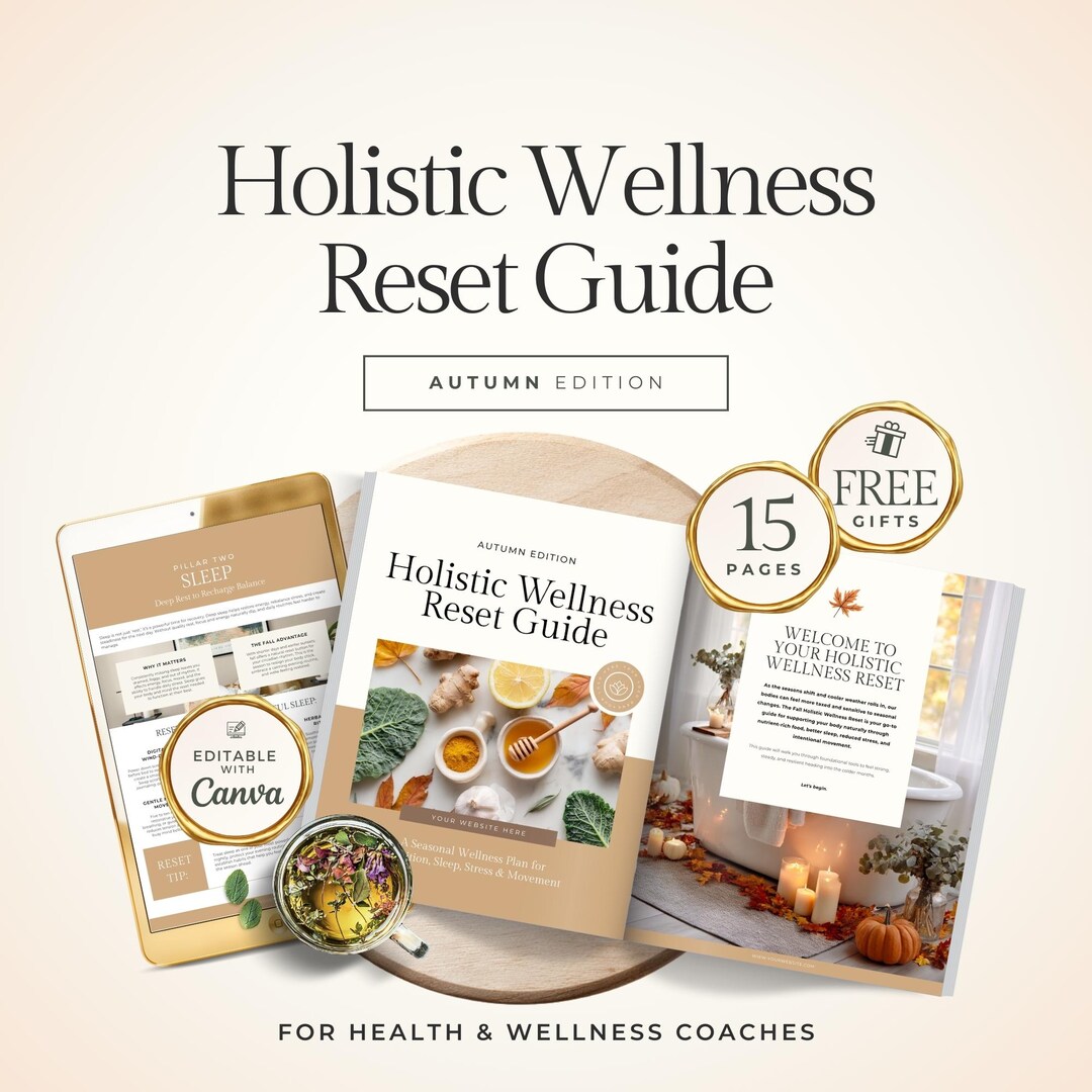 Holistic Wellness Reset Guide Canva Template for Coaches | Fall ...