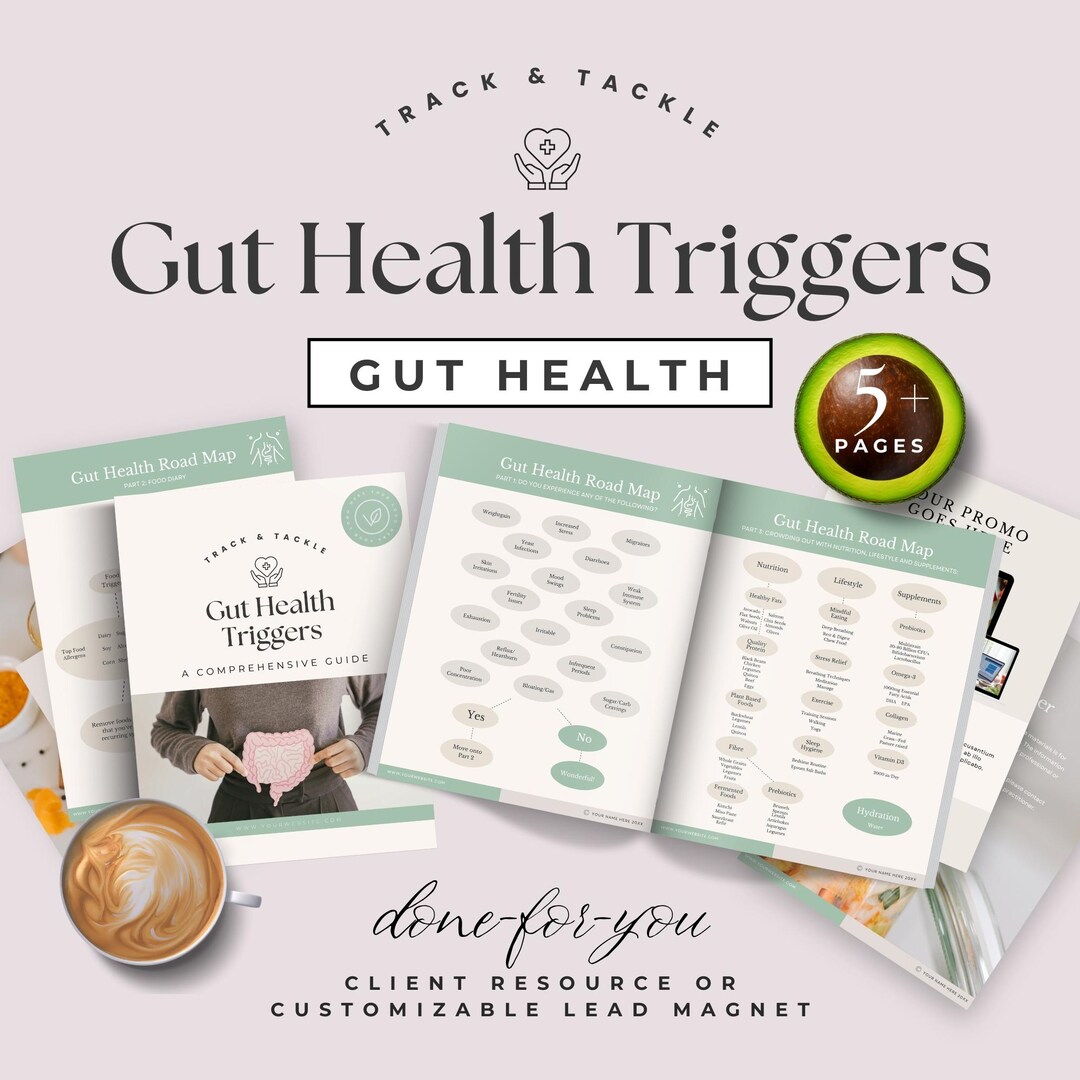 Identify Gut Triggers Ebook, Gut Health Guide to Wellness, Gut Health Roadmap, Customizable ...