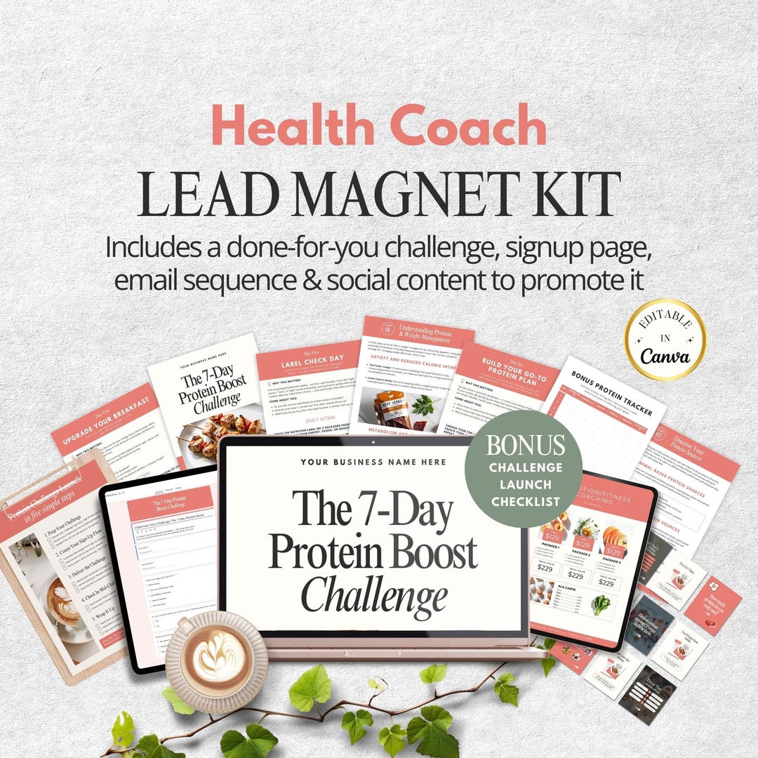 Health Coach Lead Magnet Kit Bundle - Nutrition Ebook Template ...