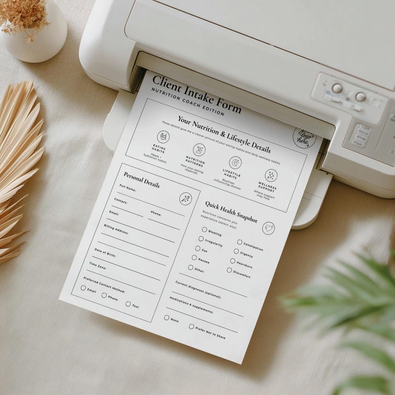 Client Intake Form for Nutrition Coaches | Editable Canva Template ...