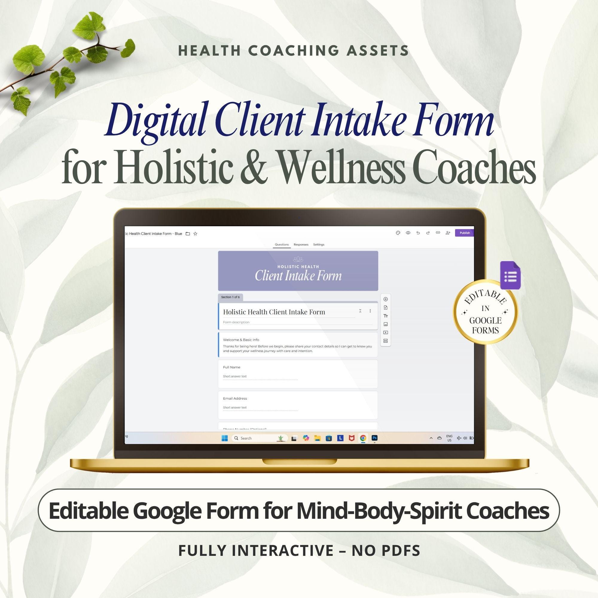 Client Intake Form for Holistic Coaches - Google Forms Template ...