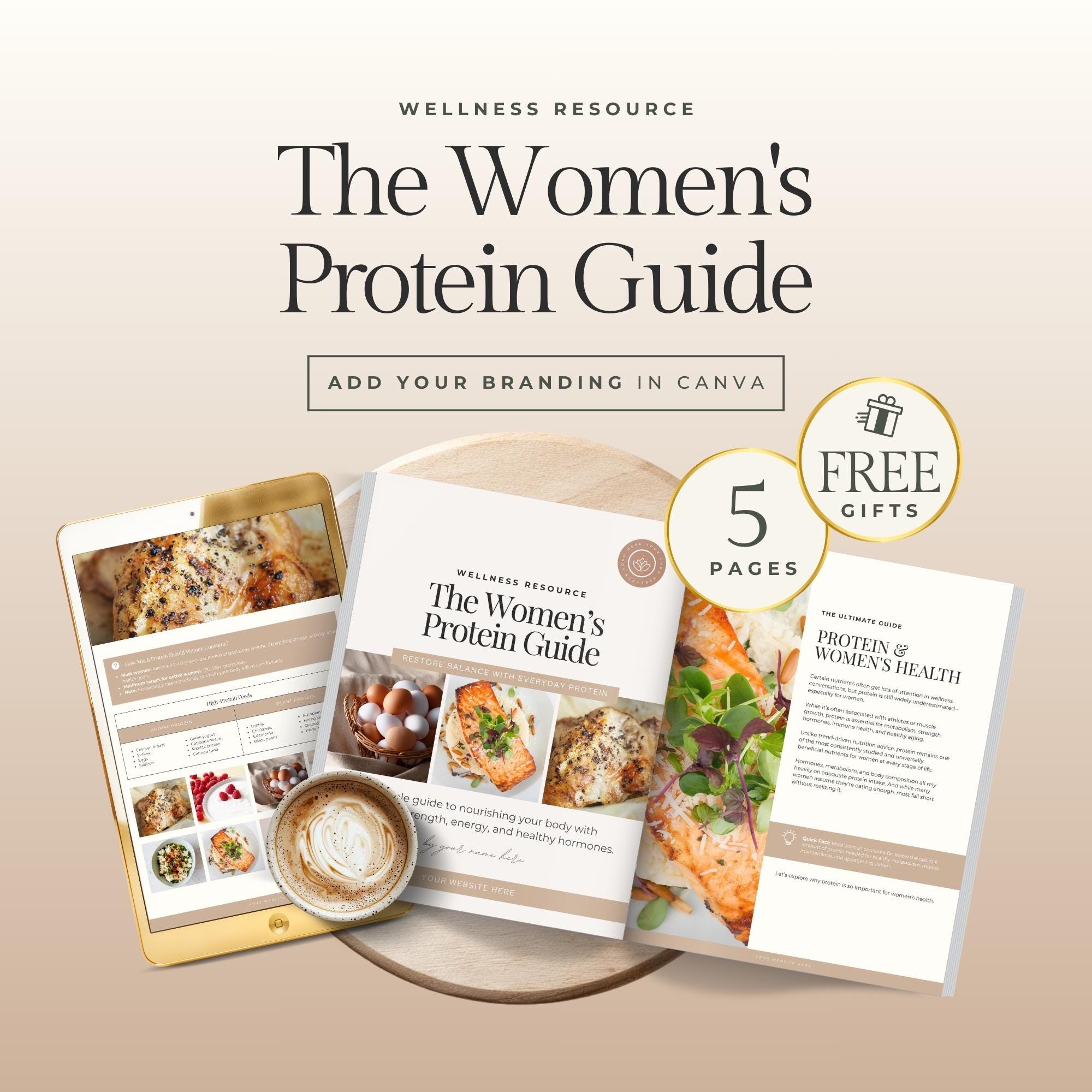 High Protein Guide for Women Canva Template | Editable Client Education ...