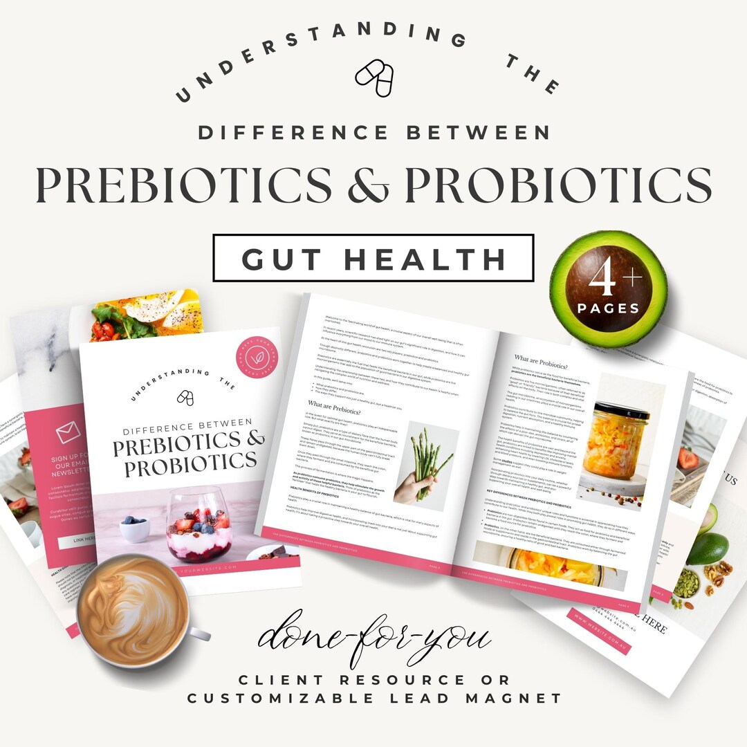 Gut Health Prebiotics Vs Probiotics Ebook Handout, Customizable Gut ...