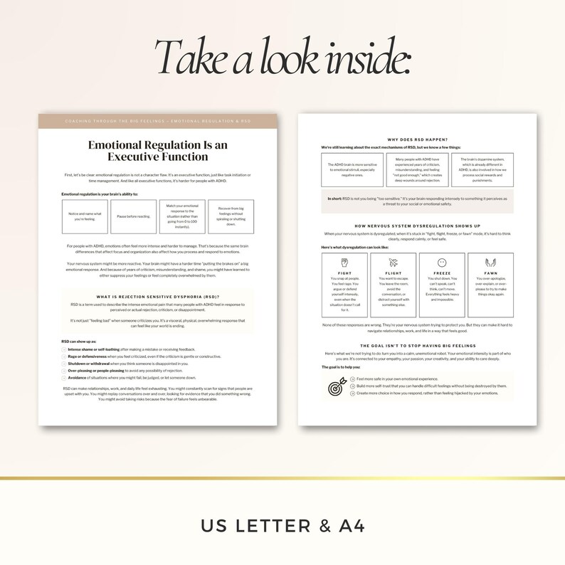 ADHD Executive Function Guide Workbook Canva Template for Coaches ...