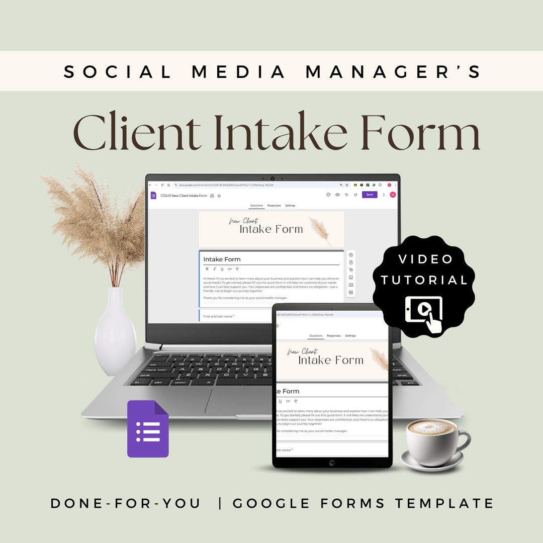 Minimalist Social Media Manager Client Intake Form Editable Google ...