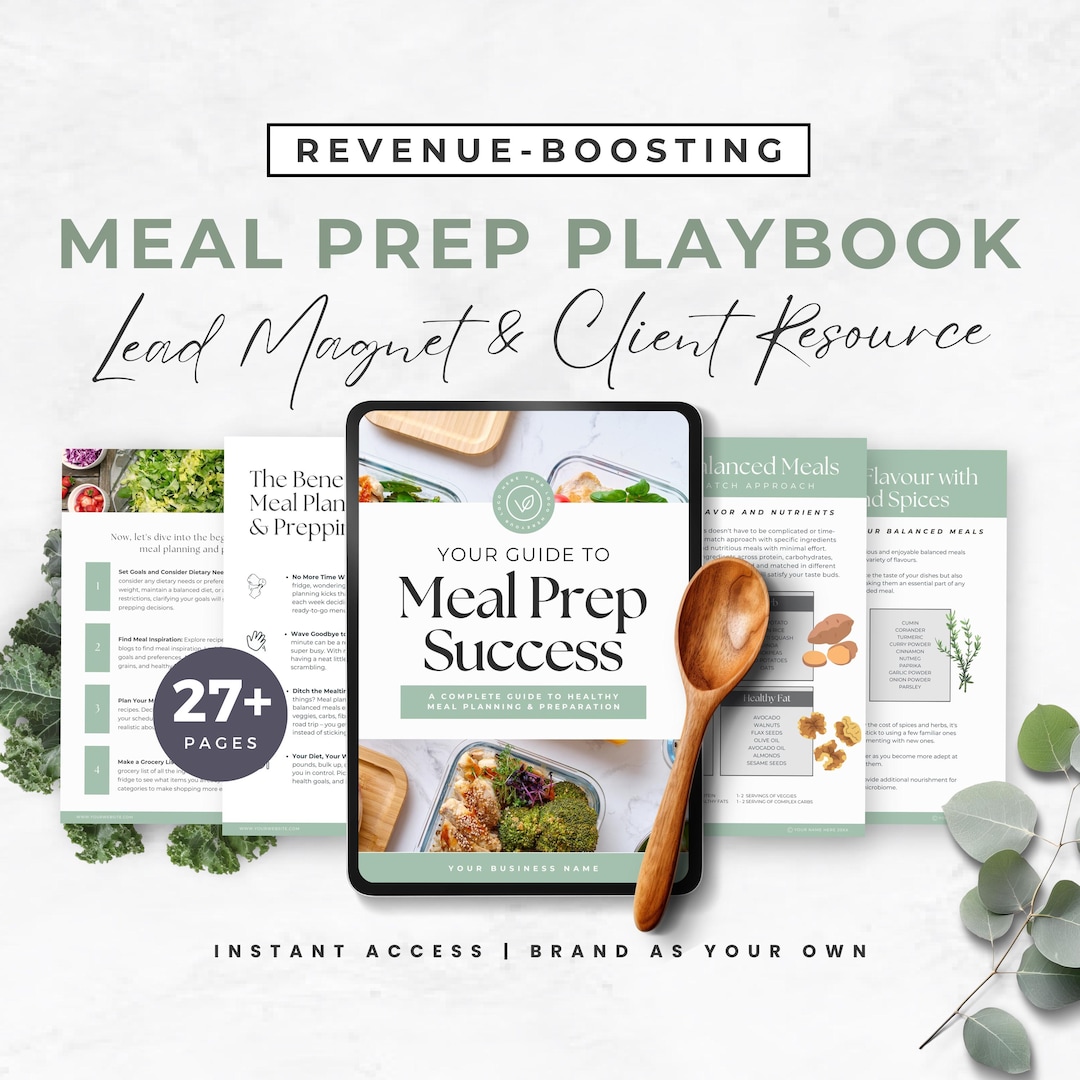 Meal Prep & Planning Lead Magnet Coaching Bundle Canva Ebook Template ...
