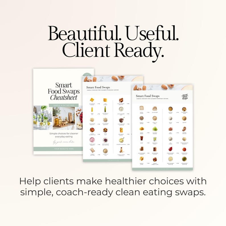 Smart Food Swaps Nutrition Cheat Sheet Canva Template for Health ...