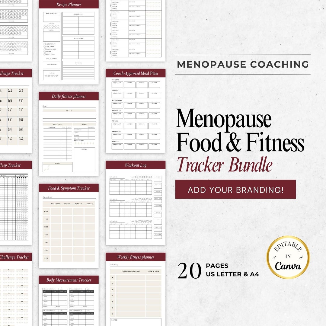 Wellness Tracker for Women - Menopause Coaching Planner - Habit Tracker ...