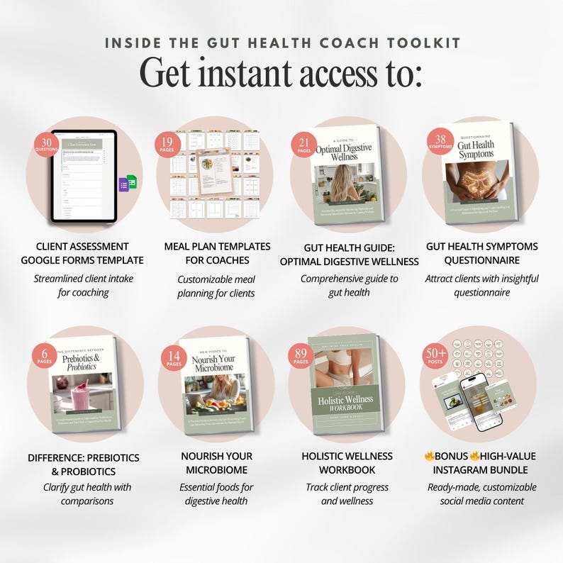 Gut Health Coach Bundle, Gut Health Guide Lead Magnets, Nutrition Coach ...