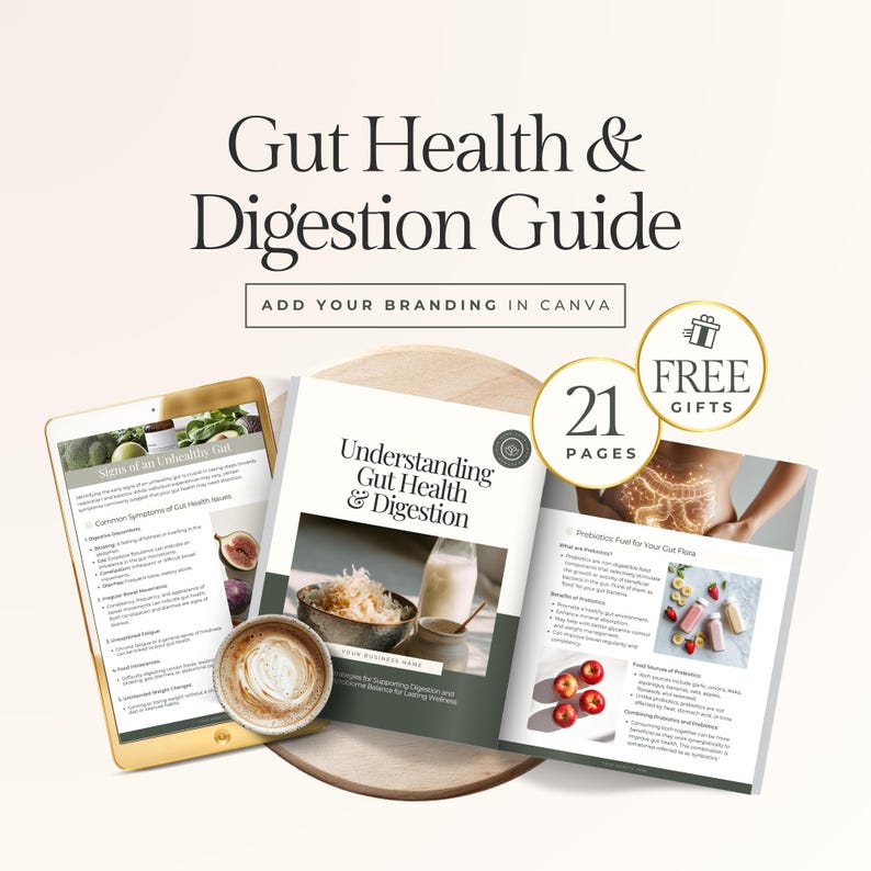 Gut Health Guide Canva Template for Coaches, Digestive Wellness Client ...