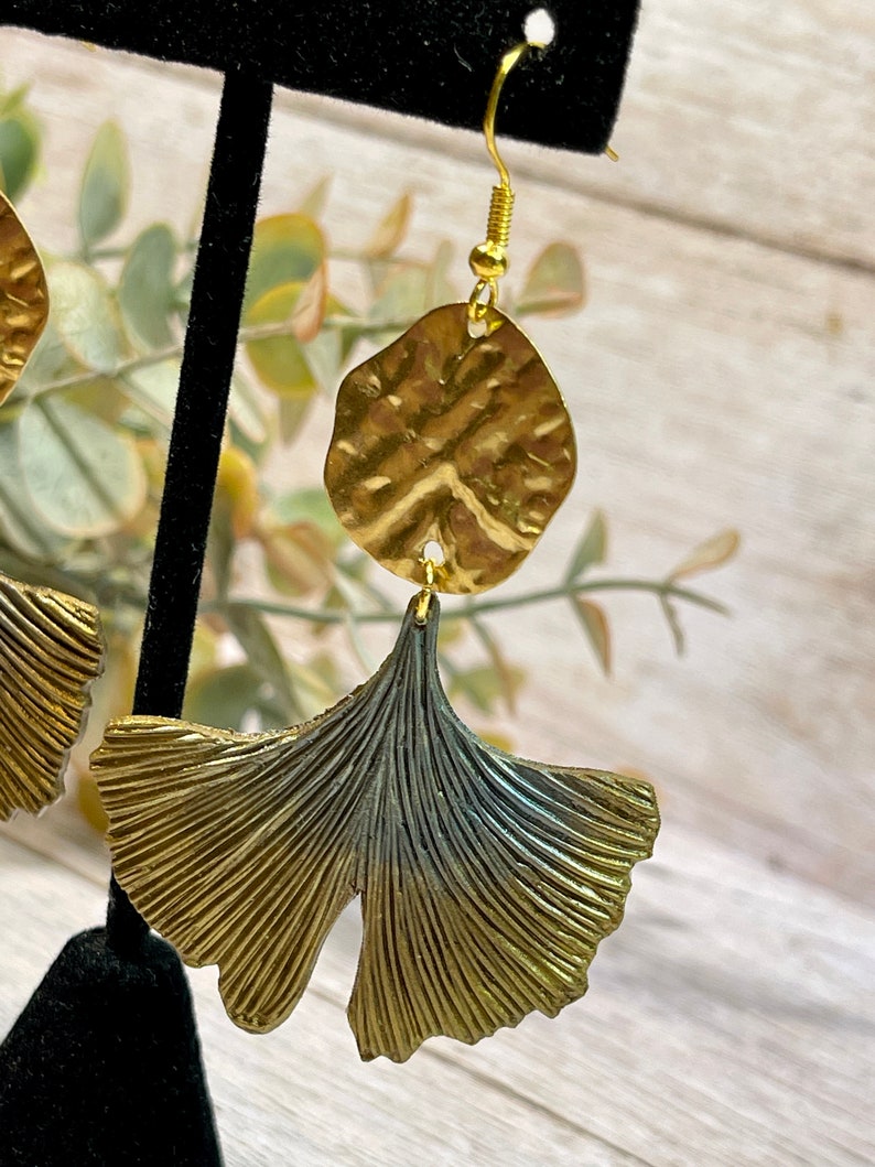 Gorgeous Gingko Leaf Shimmery Clay Earrings - Etsy