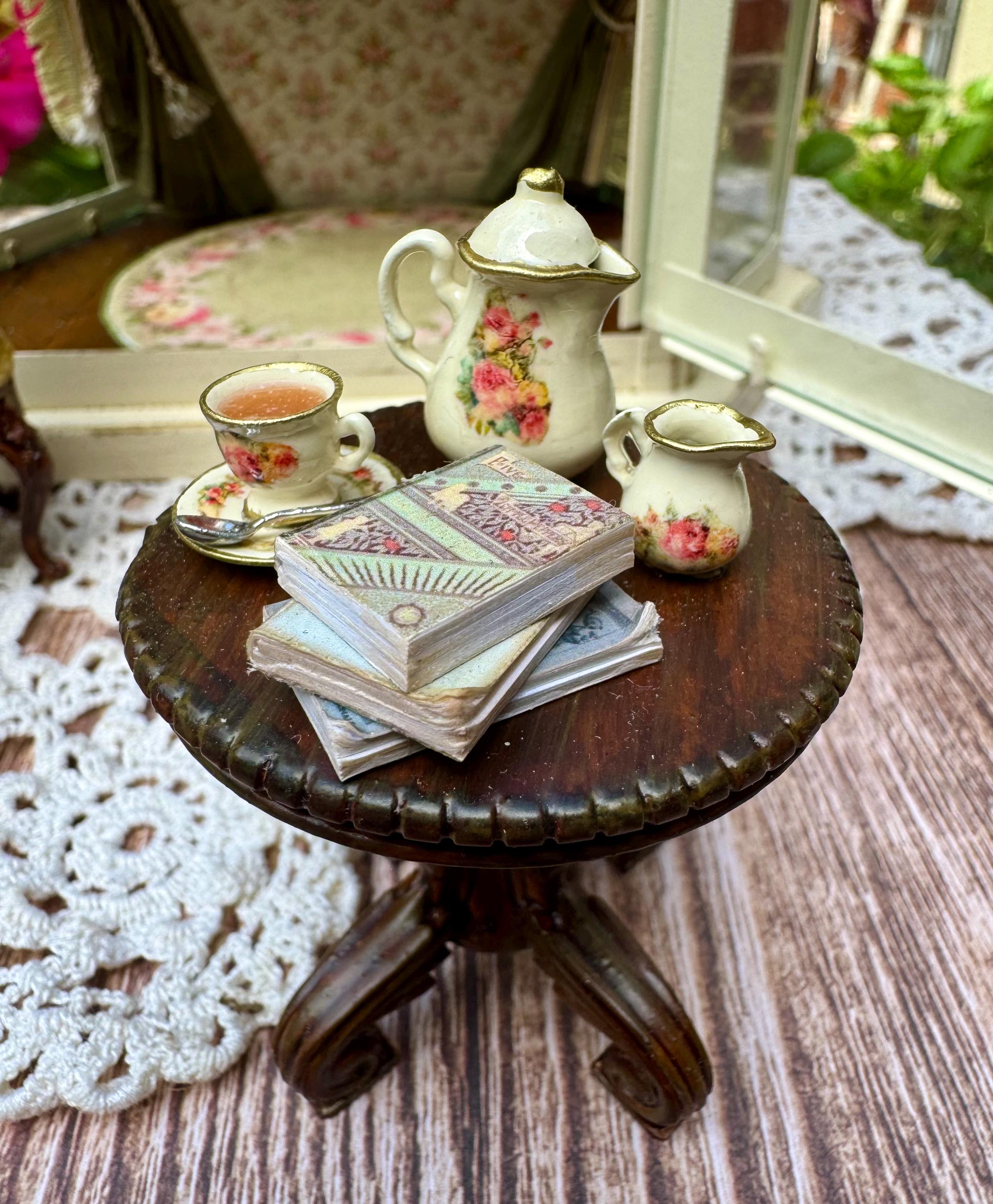 Lazy Afternoon Tea Handmade Miniature 1:12 Scale Victorian Roombox ...