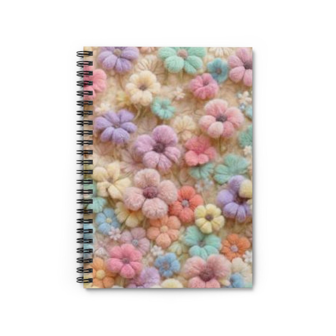 Pastel Pom Pom Flowers Spiral Notebook | Ruled Journal, Floral Pattern ...