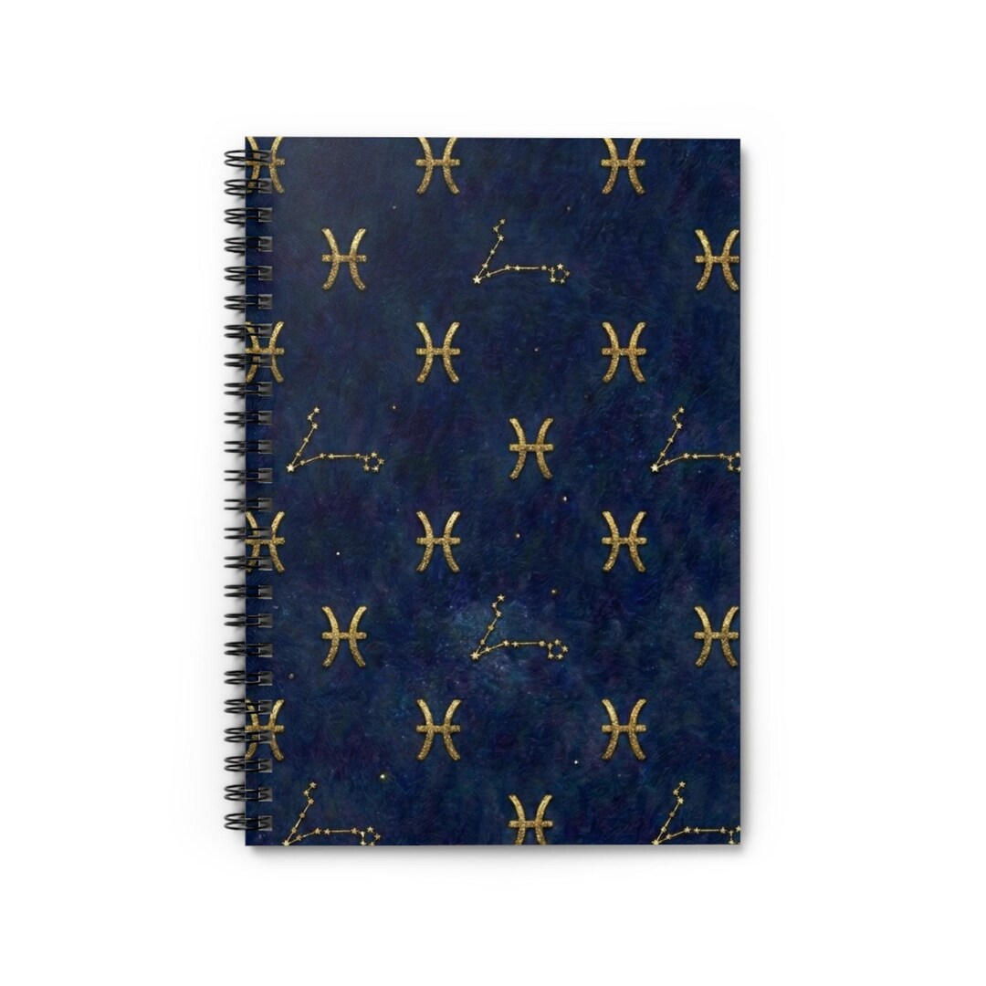 Pisces Constellation Spiral Notebook | Zodiac Ruled Journal - Etsy