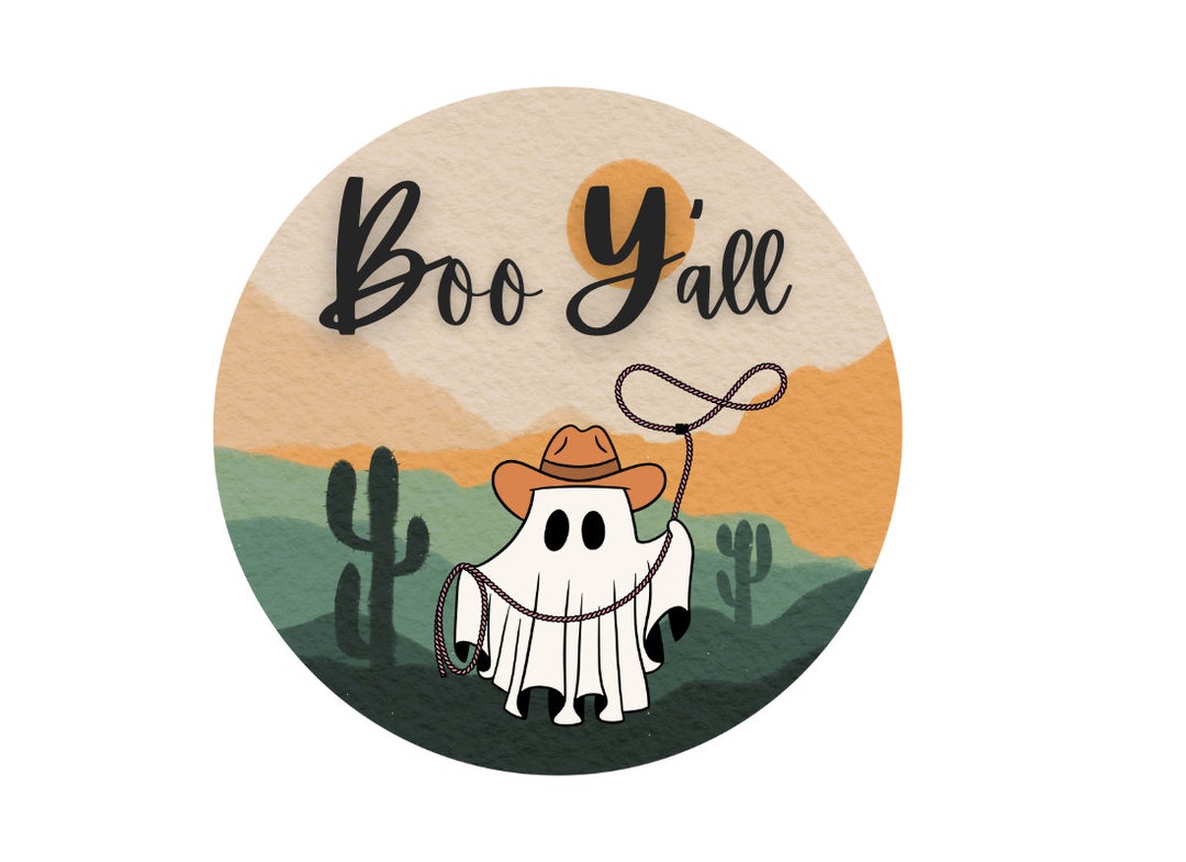 Boo Y'all-ghost Cowboy Graphic-png,svg - Etsy