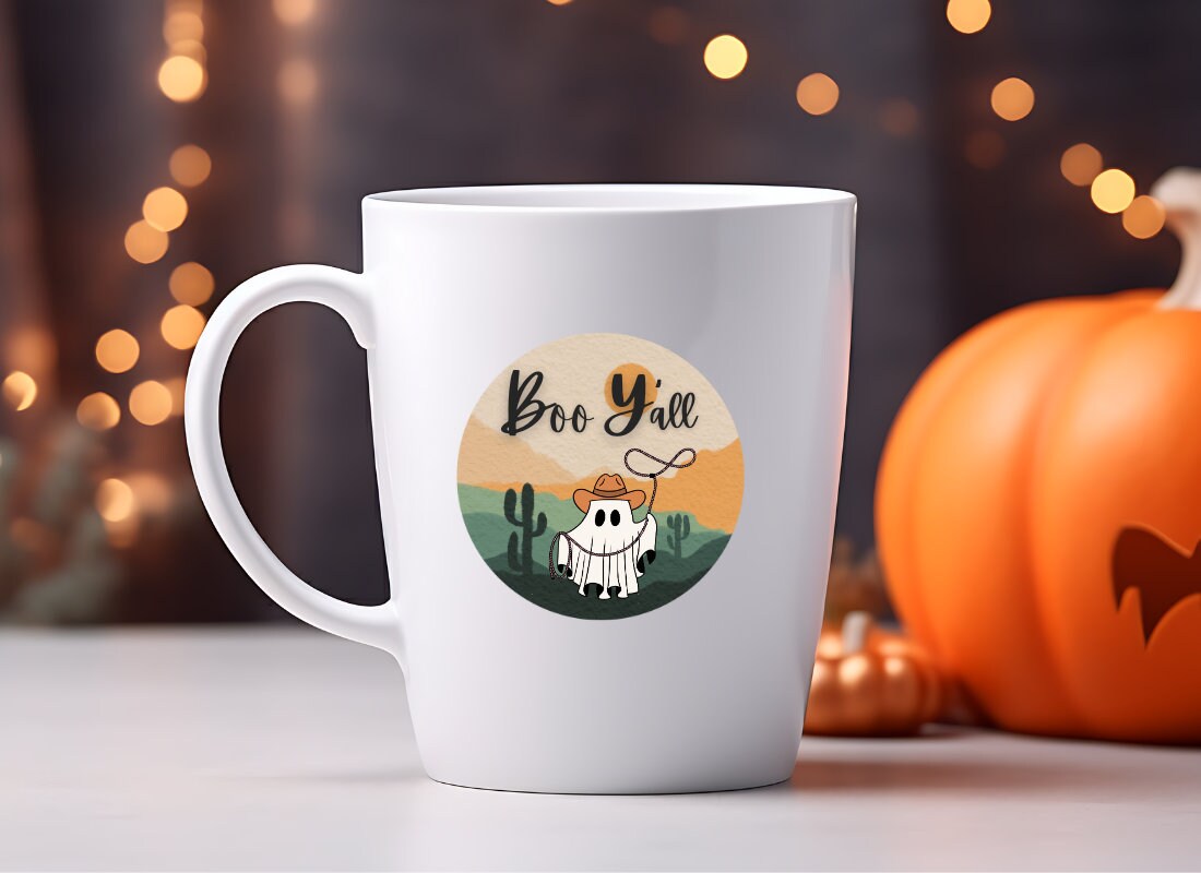 Boo Y'all-ghost Cowboy Graphic-png,svg - Etsy