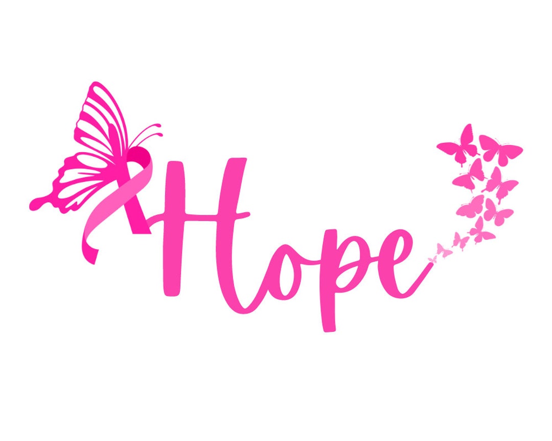 Breast Cancer Awareness-hope-pink Ribbon Butterfly PNG, SVG - Etsy