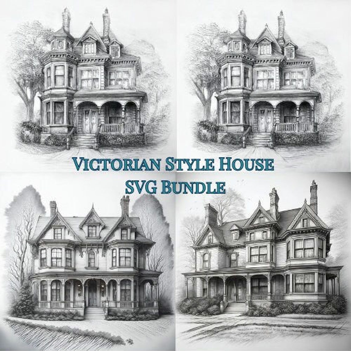 Victorian House-clipart-vector Graphic-svg, Png, Jpg - Etsy