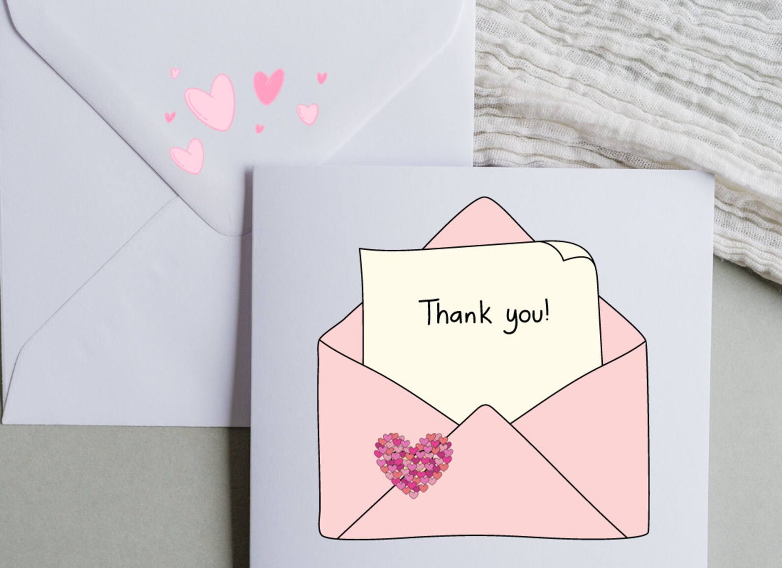 Thank You Note-pink Hearts-multiple Graphics-png, SVG - Etsy